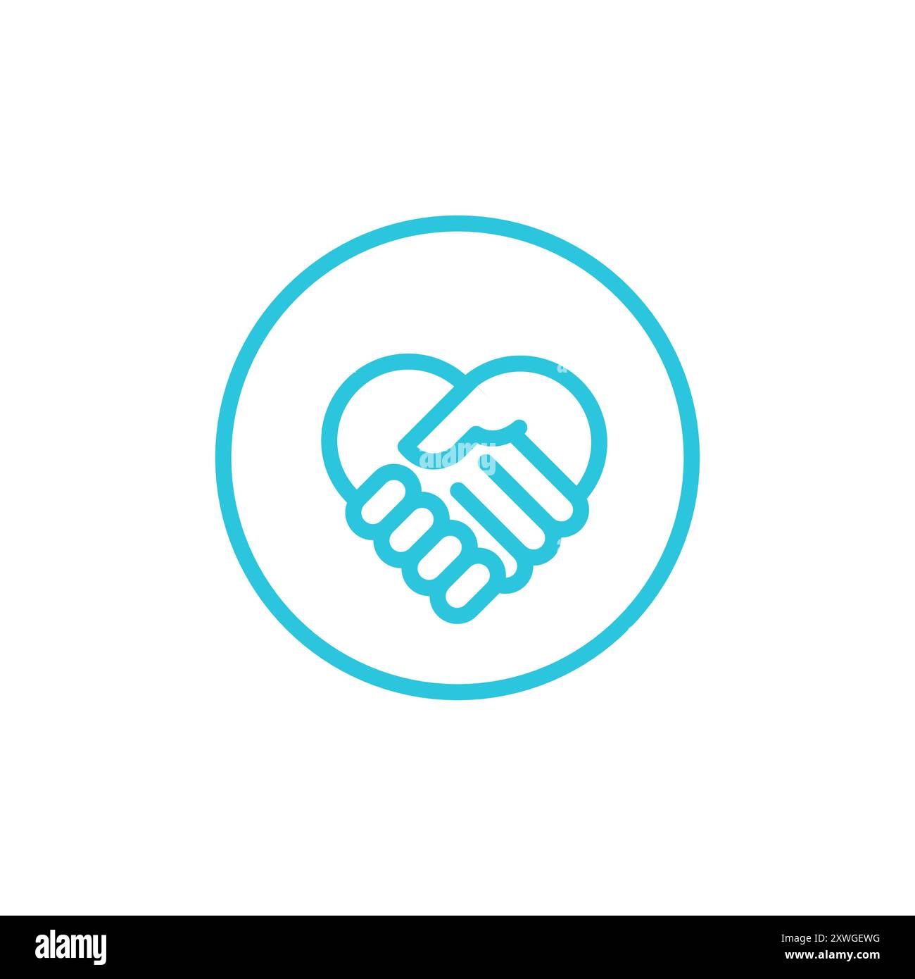 Blue sign handshake symbol icon Stock Vector Images - Alamy