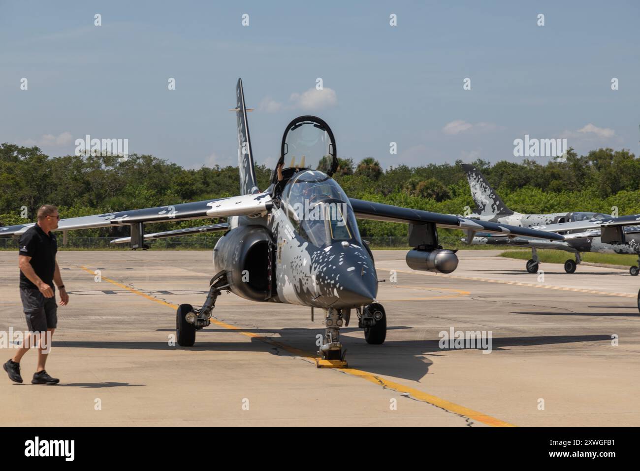 Kennedy Space Center, USA. 19th Aug, 2024. Jet flyover and briefing ...