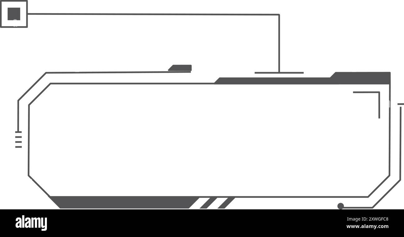 Quote box template in futuristic digital hud style isolated on white ...