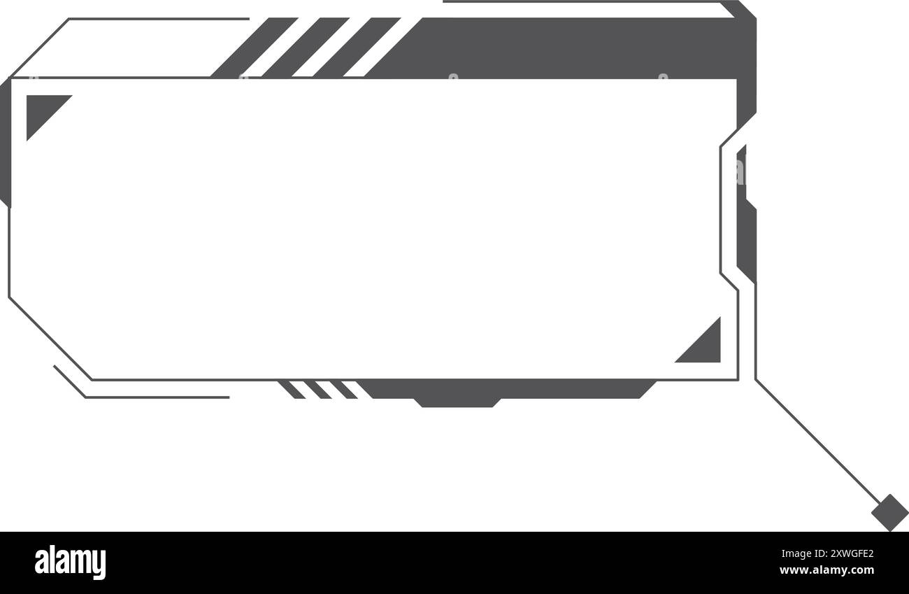 Digital text box template. Futuristic hud callout isolated on white ...