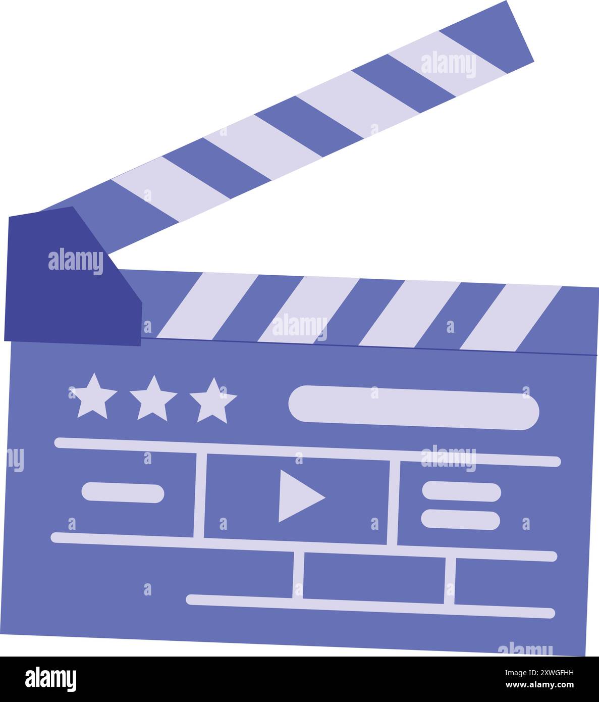 Film clapper color icon. Cinema clapboard symbol isolated on white ...