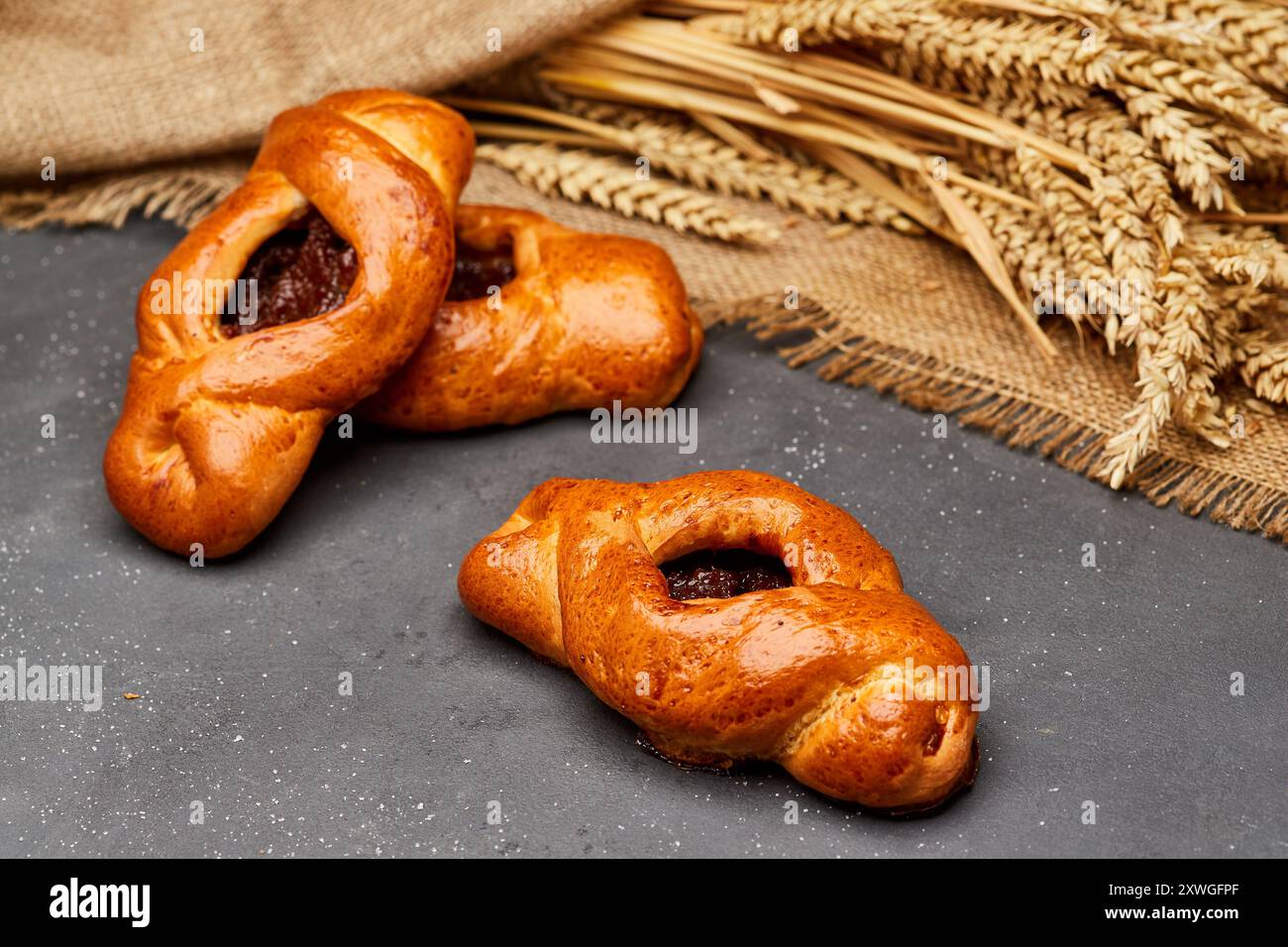 Golden-brown pastries filled with fruit jam, perfect for a delicious ...