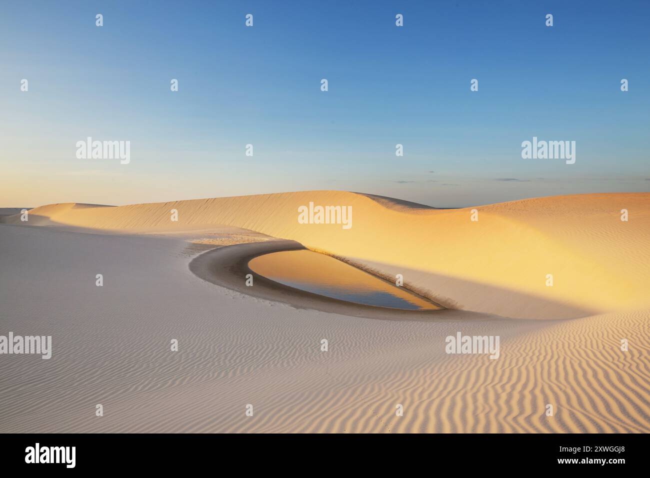 Lagoons in the desert of Lencois Maranhenses National Park, Brazil ...