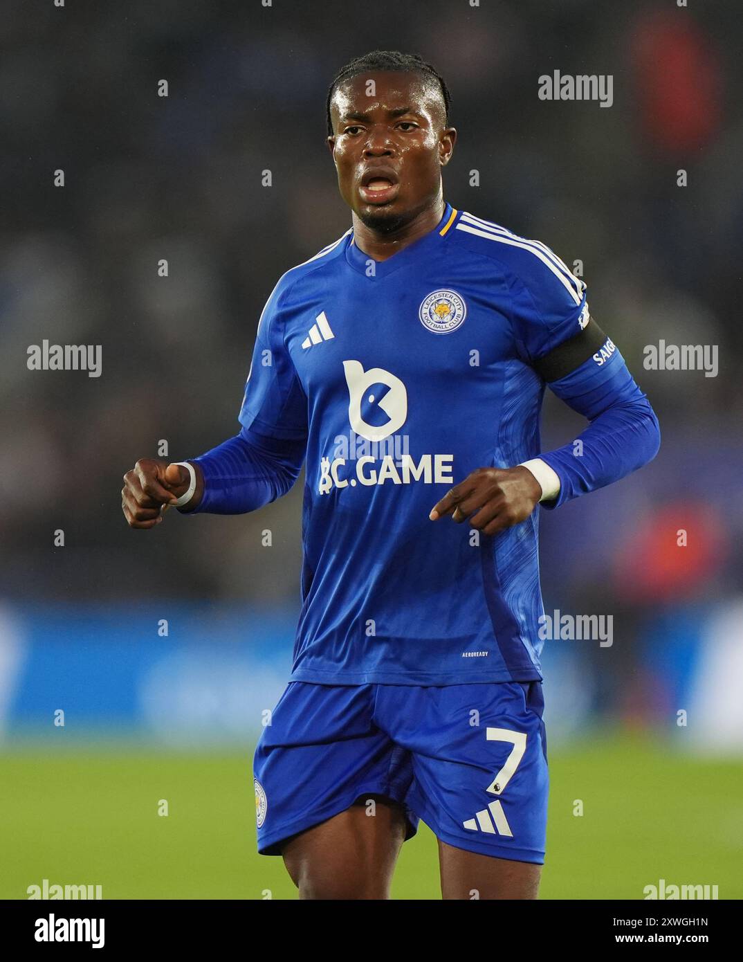 Leicester City's Abdul Fatawu during the Premier League match at the ...