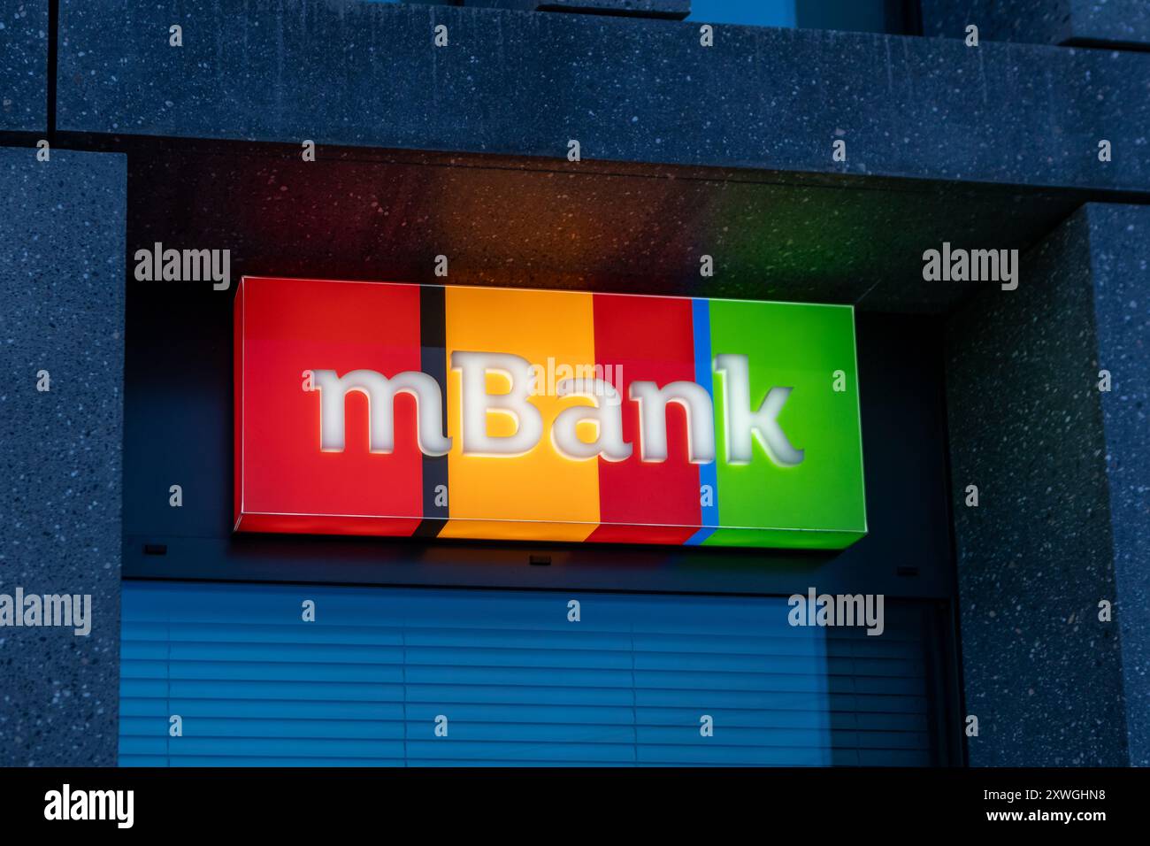 Poznan, Poland. 13 August, 2024: Colorful mBank Logo on Building ...