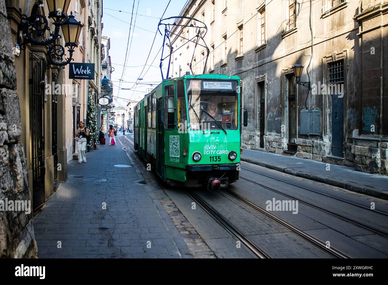 Lviv, Ukraine, August 18, 2024 Lviv tram continues to operate while the ...