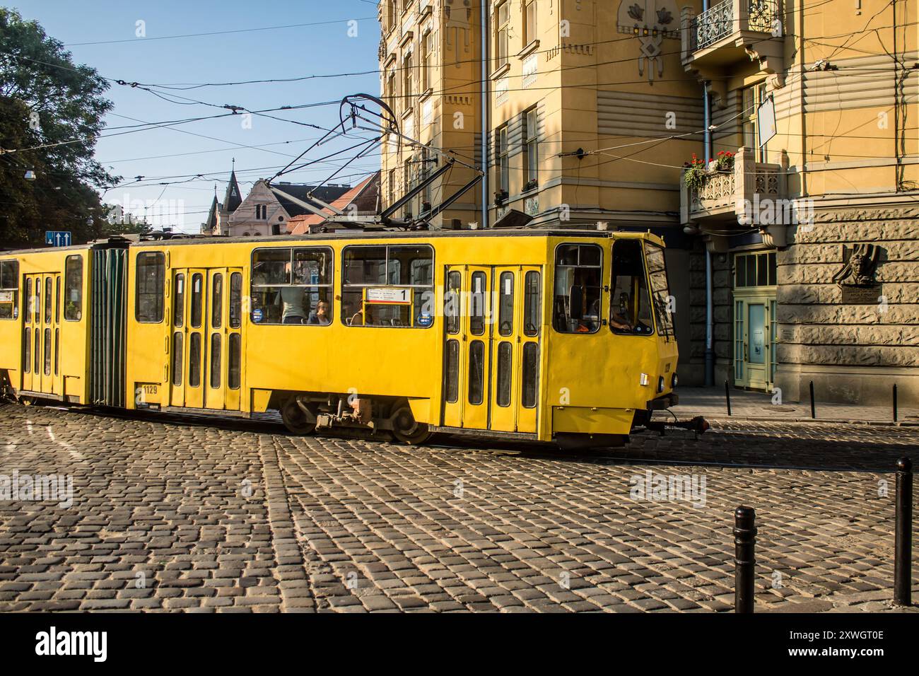 Lviv, Ukraine, August 18, 2024 Lviv tram continues to operate while the ...