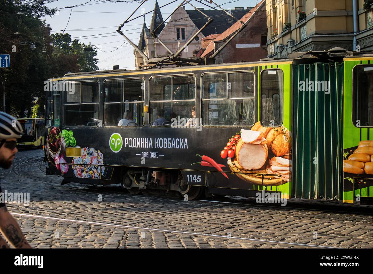 Lviv, Ukraine, August 18, 2024 Lviv tram continues to operate while the ...