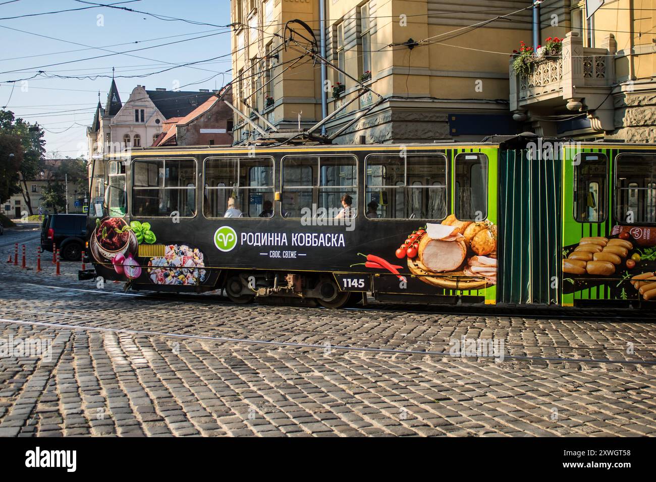 Lviv, Ukraine, August 18, 2024 Lviv tram continues to operate while the ...