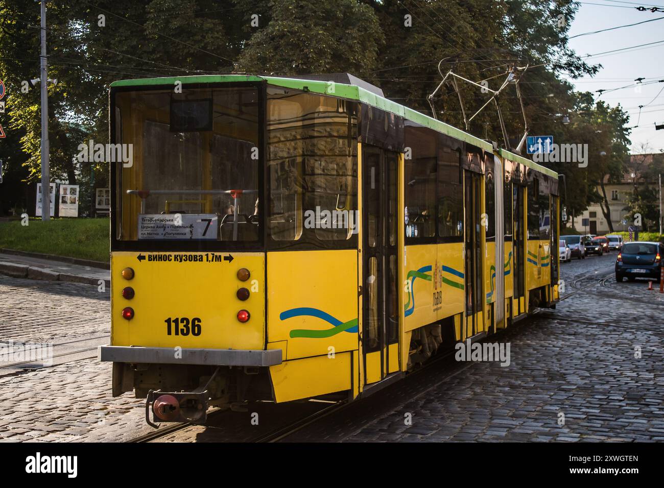 Lviv, Ukraine, August 18, 2024 Lviv tram continues to operate while the ...