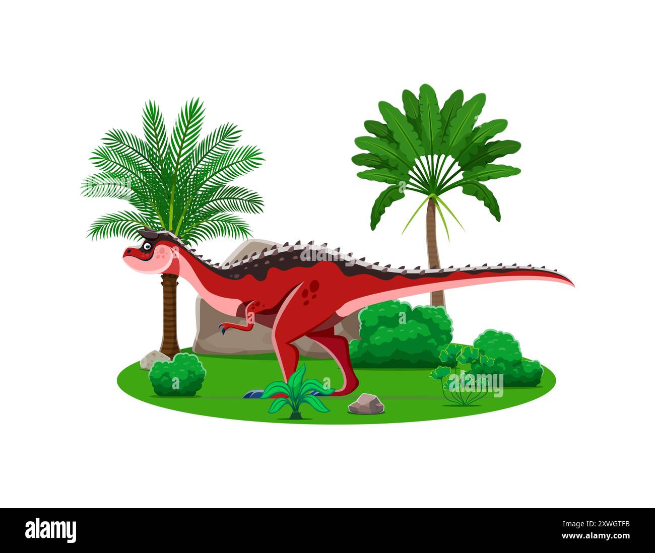 Carnotaurus prehistoric dinosaur character. Isolated cartoon vector ...