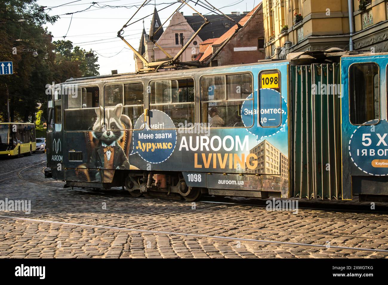 Lviv, Ukraine, August 18, 2024 Lviv tram continues to operate while the ...