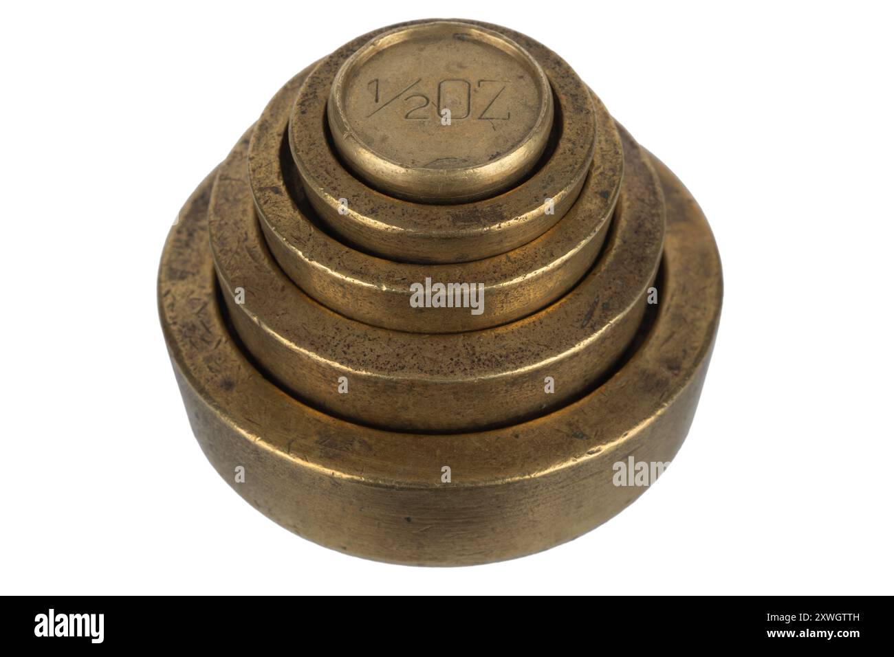 Old rusty 8 ounce weight for scales isolated on white Stock Photo - Alamy