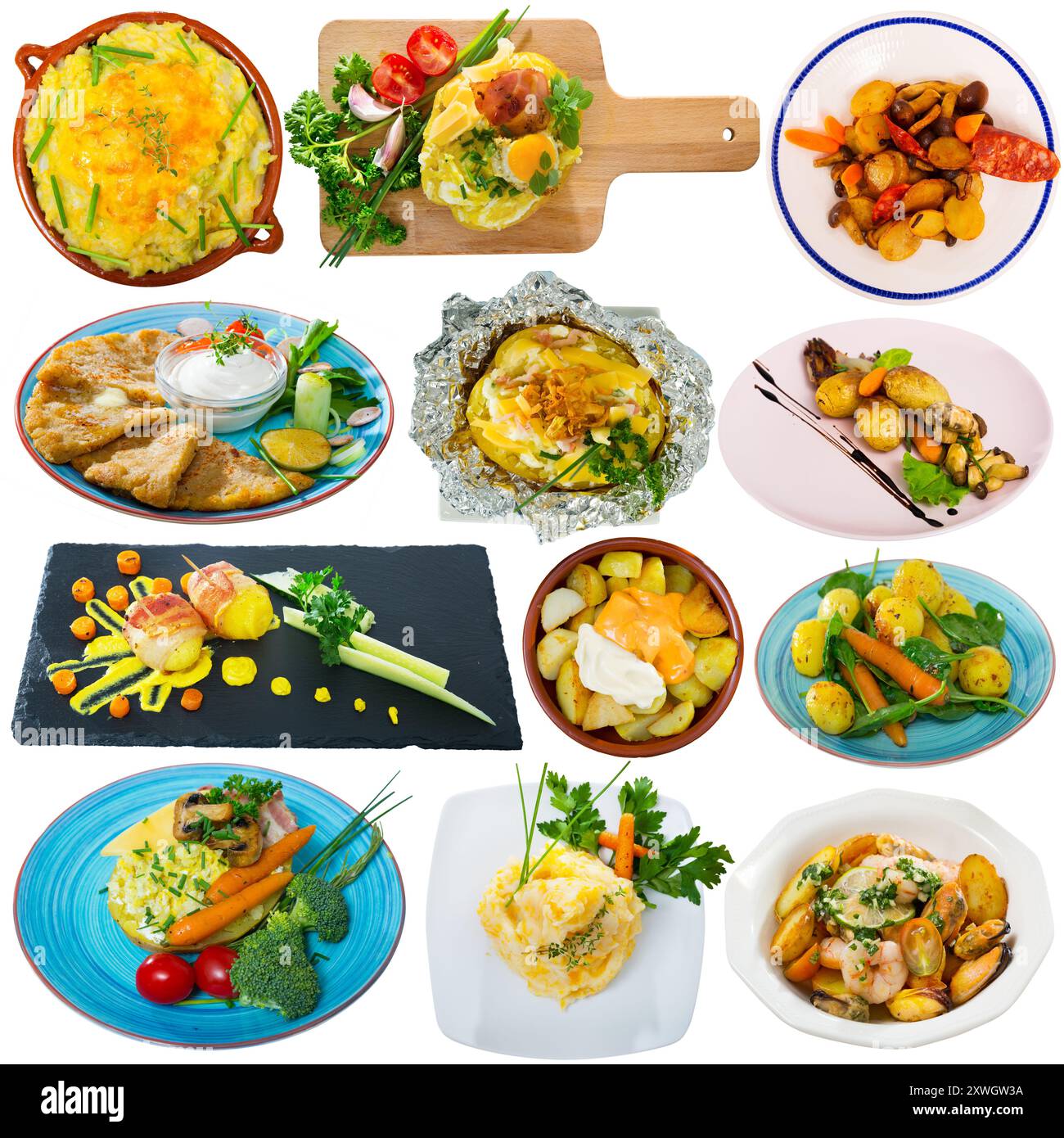 Served fresh baked potatoes Cut Out Stock Images & Pictures - Alamy