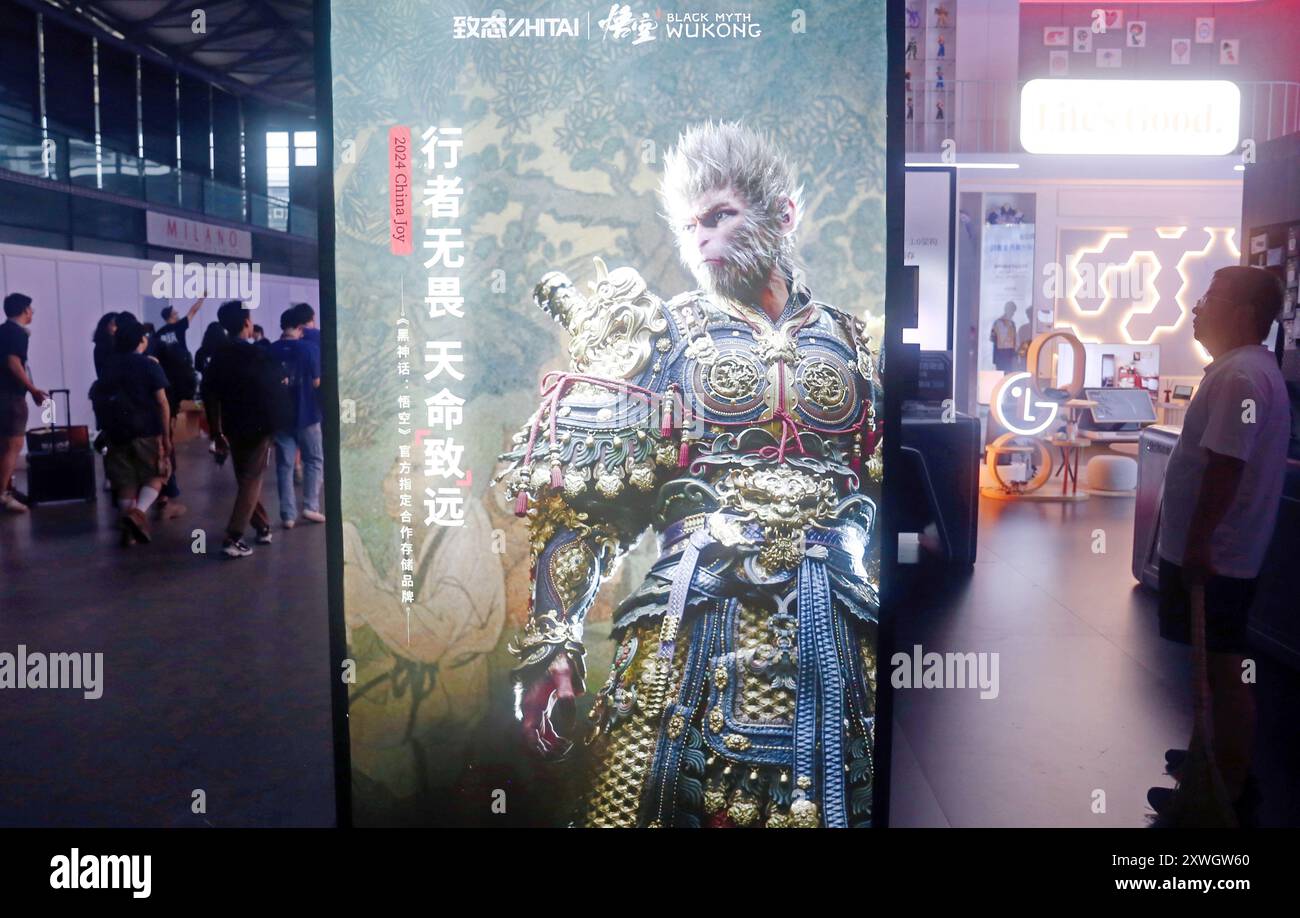 SHANGHAI, CHINA - JULY 26, 2024 - A poster for Black Myth: Wukong, a ...