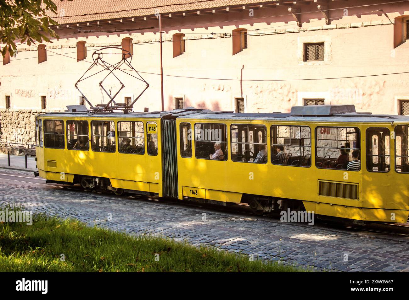 Lviv, Ukraine, August 18, 2024 Lviv tram continues to operate while the ...