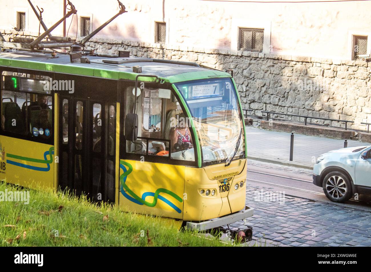 Lviv, Ukraine, August 18, 2024 Lviv tram continues to operate while the ...