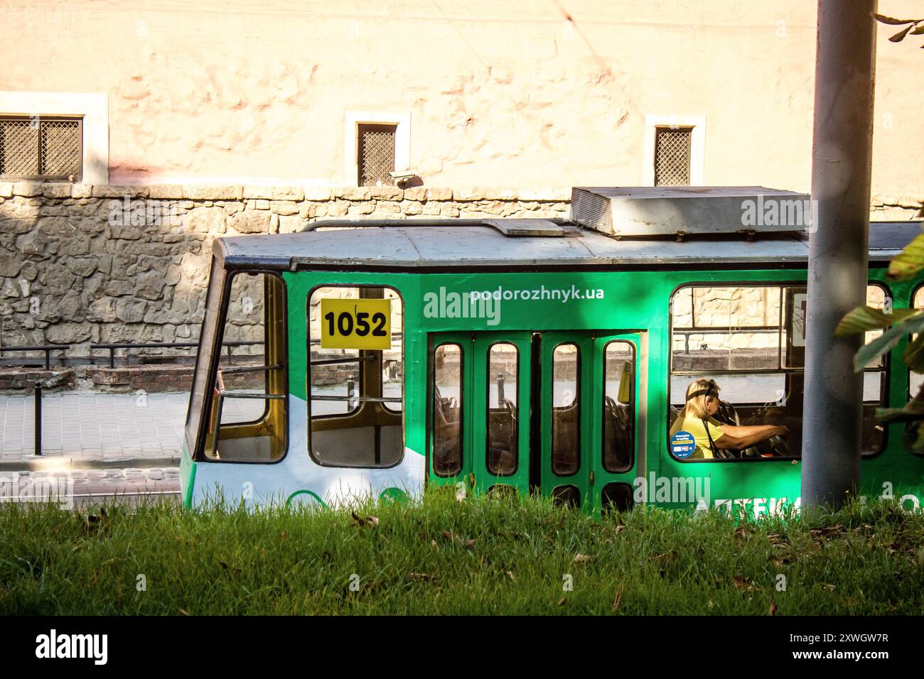 Lviv, Ukraine, August 18, 2024 Lviv tram continues to operate while the ...