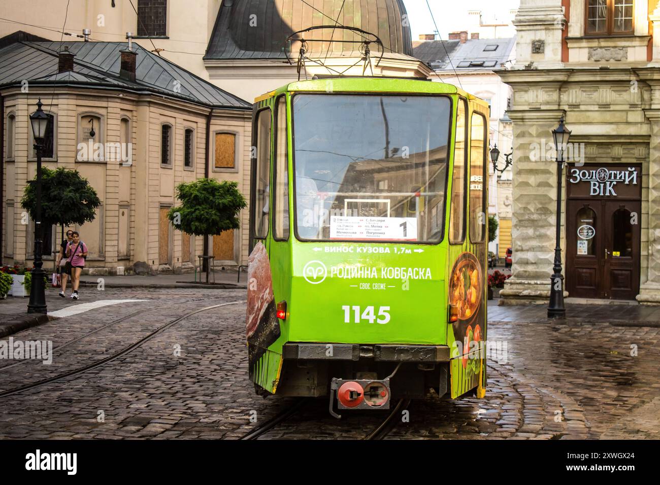 Lviv, Ukraine, August 18, 2024 Lviv tram continues to operate while the ...