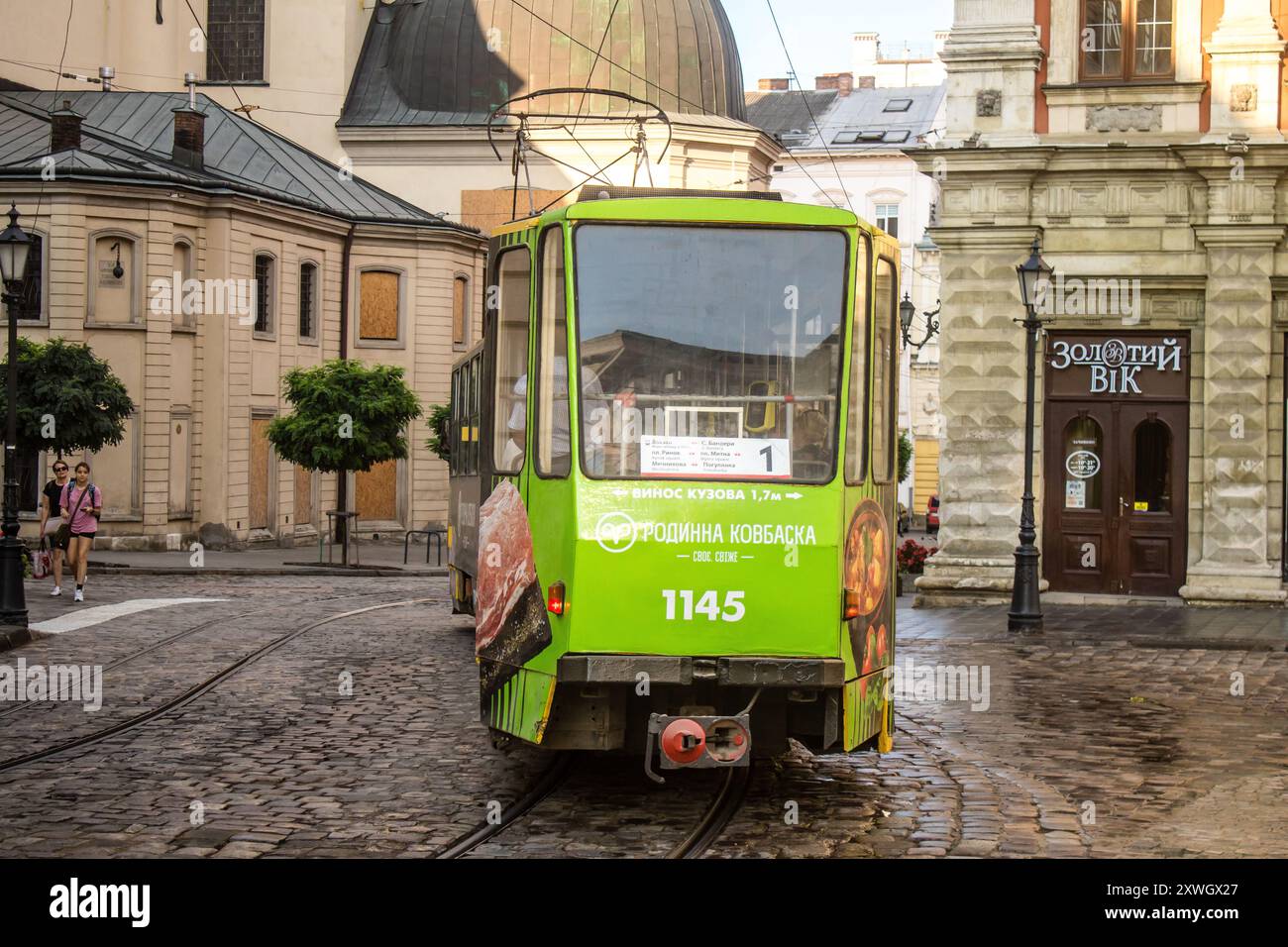 Lviv, Ukraine, August 18, 2024 Lviv tram continues to operate while the ...