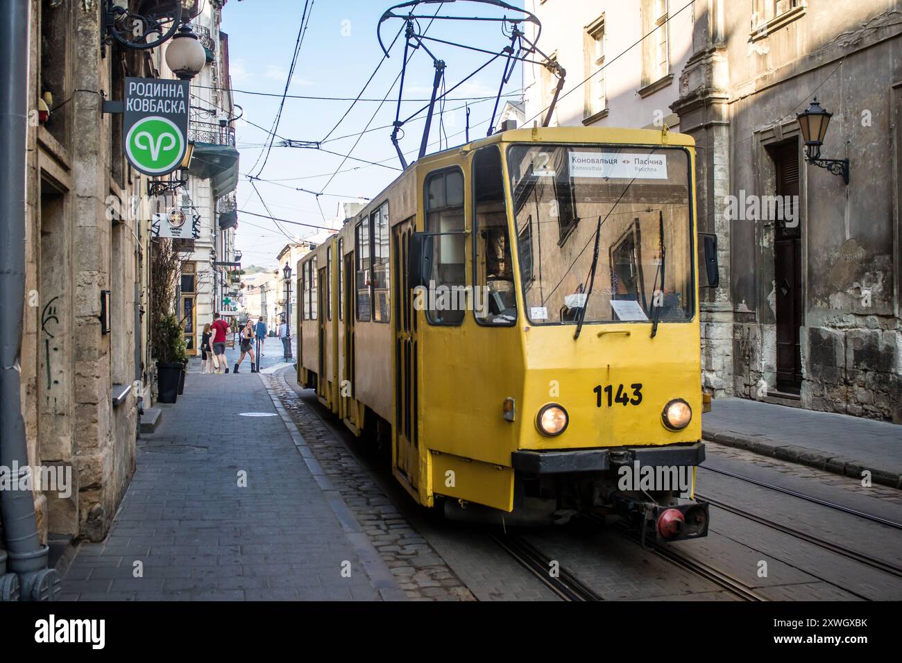 Lviv, Ukraine, August 18, 2024 Lviv tram continues to operate while the ...