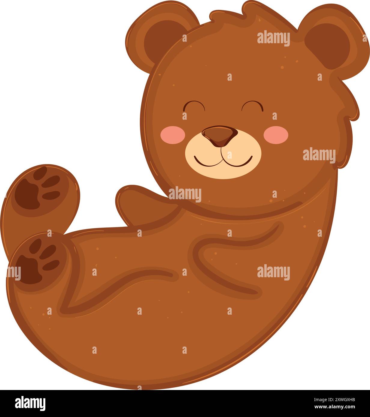Cute smiling bear lying down in relaxed pose Vector Stock Vector Image & Art - Alamy