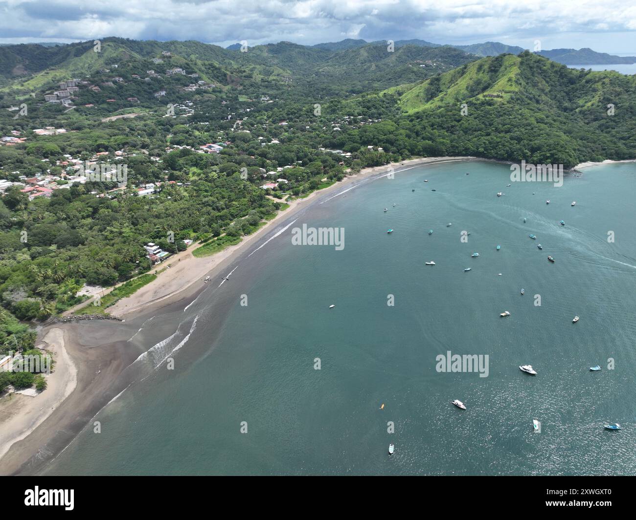 Aerial View of Playas del Coco - Coco Beach in Guanacaste, Costa Rica ...