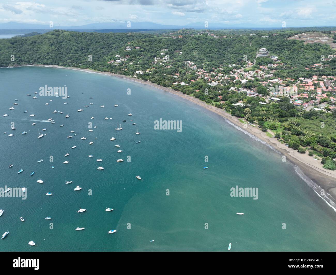 Aerial View of Playas del Coco - Coco Beach in Guanacaste, Costa Rica ...