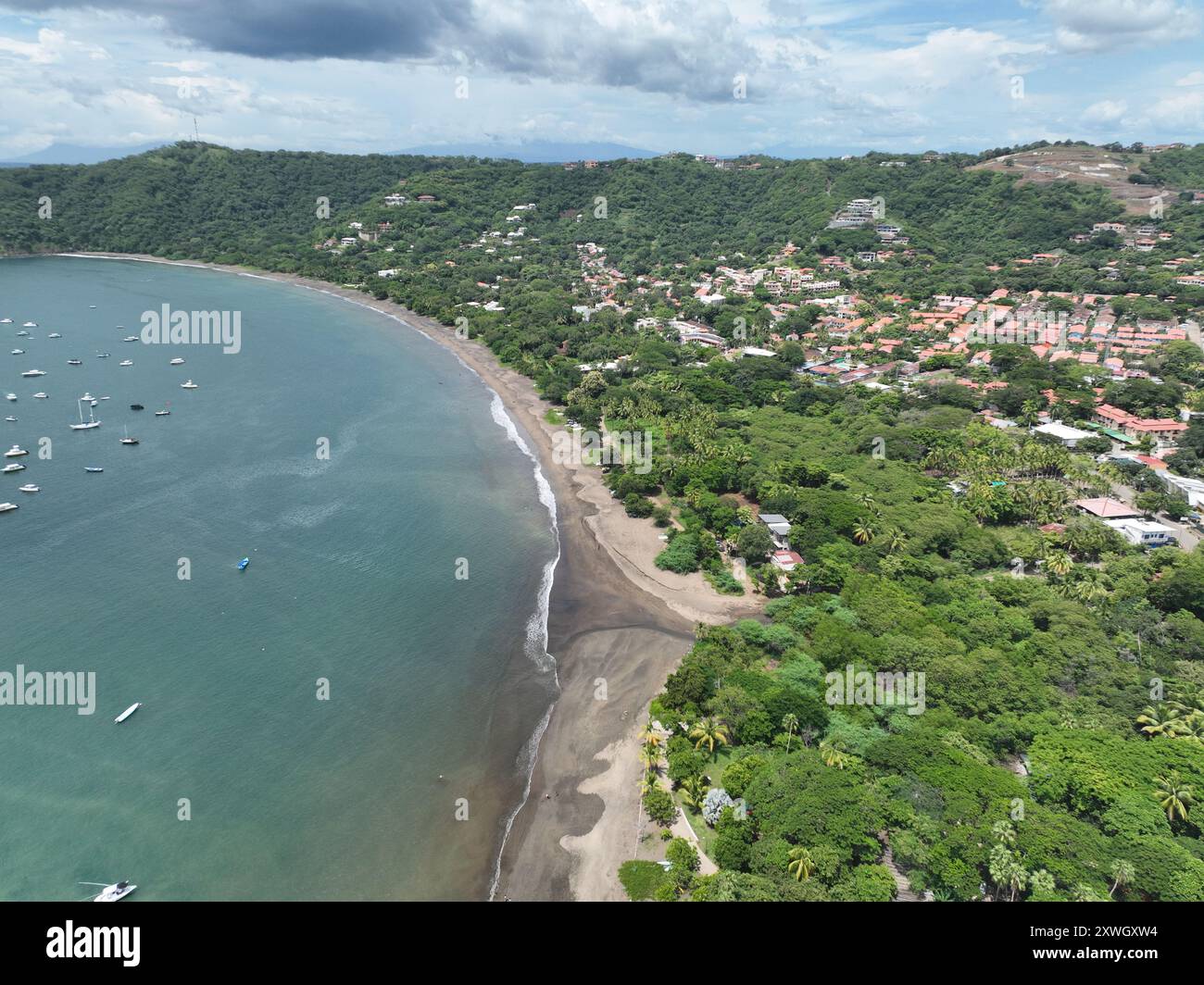 Aerial View of Playas del Coco - Coco Beach in Guanacaste, Costa Rica ...