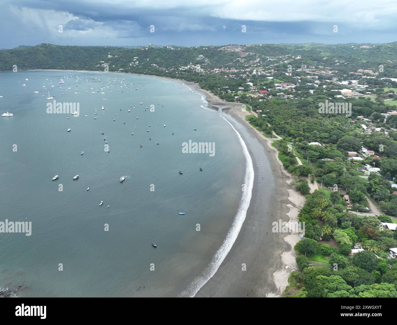 Aerial View of Playas del Coco - Coco Beach in Guanacaste, Costa Rica ...