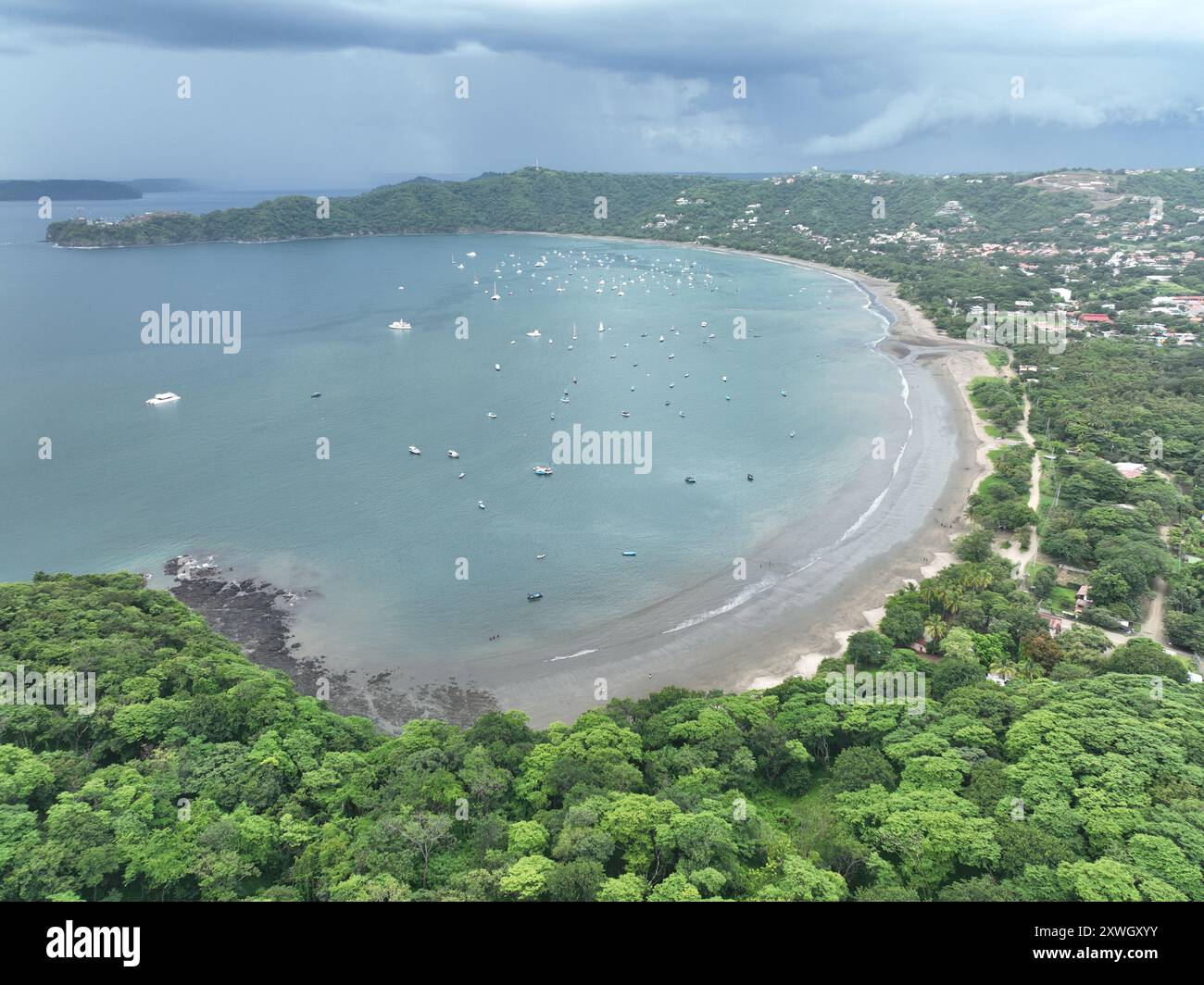 Aerial View of Playas del Coco - Coco Beach in Guanacaste, Costa Rica ...