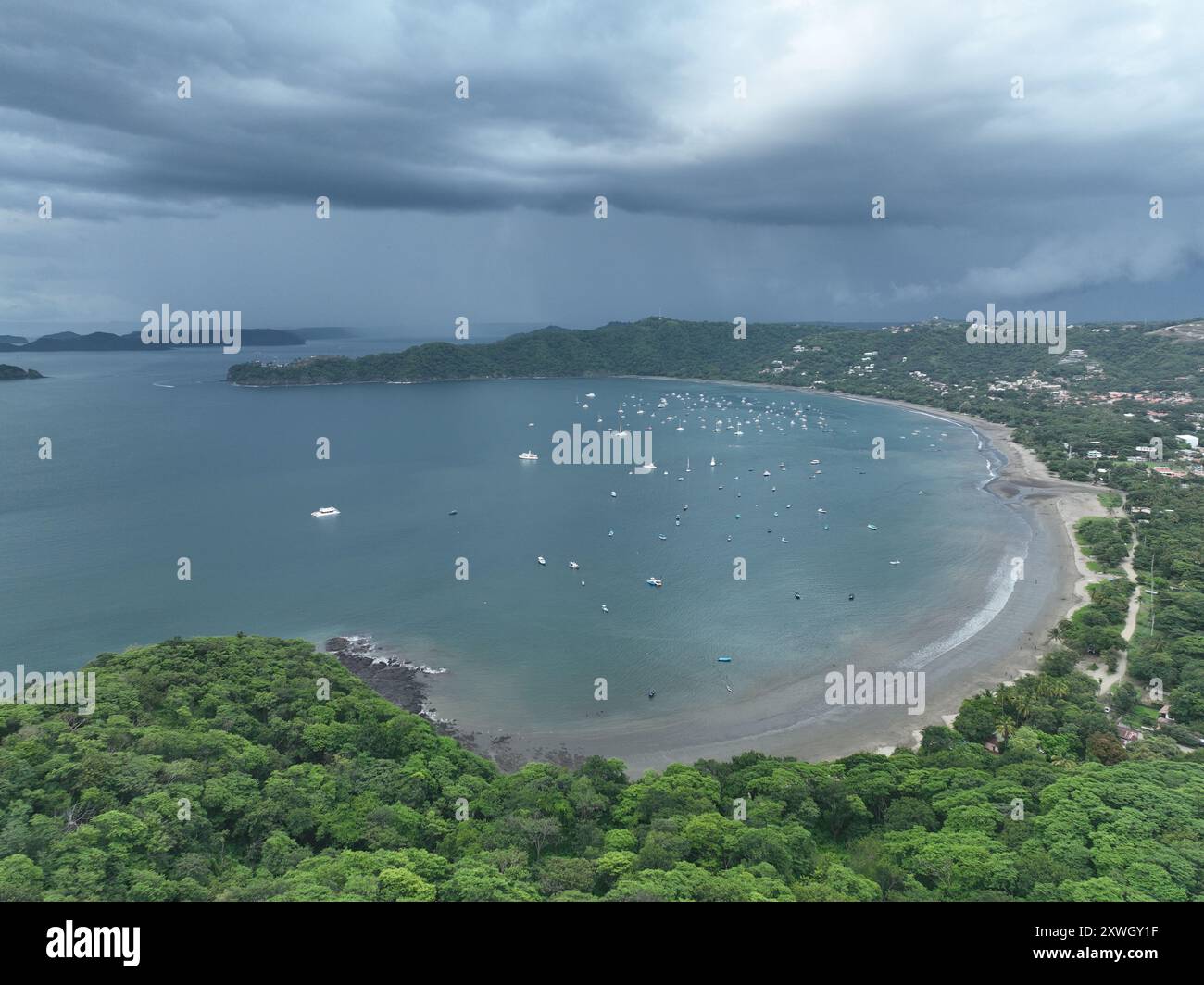 Aerial View of Playas del Coco - Coco Beach in Guanacaste, Costa Rica ...