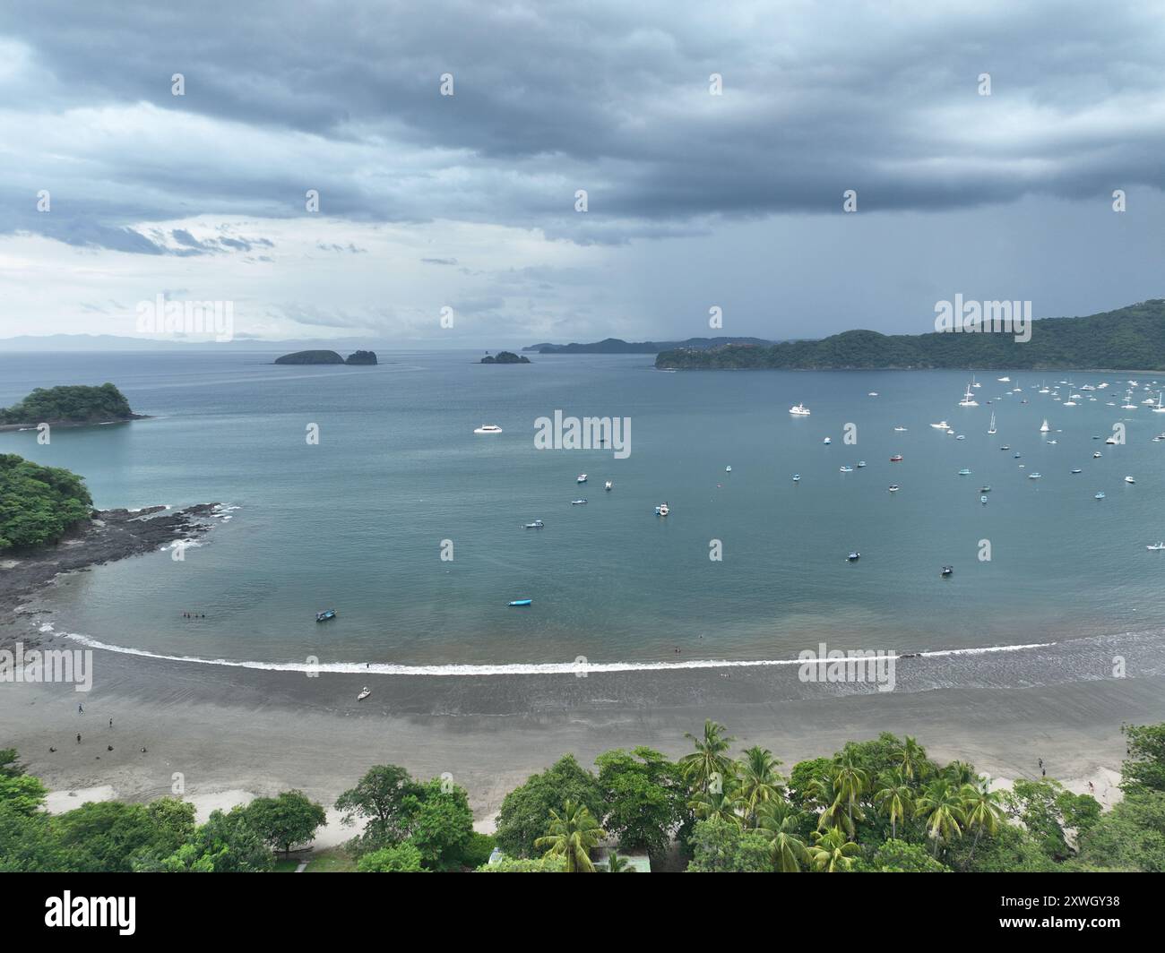 Aerial View of Playas del Coco - Coco Beach in Guanacaste, Costa Rica ...