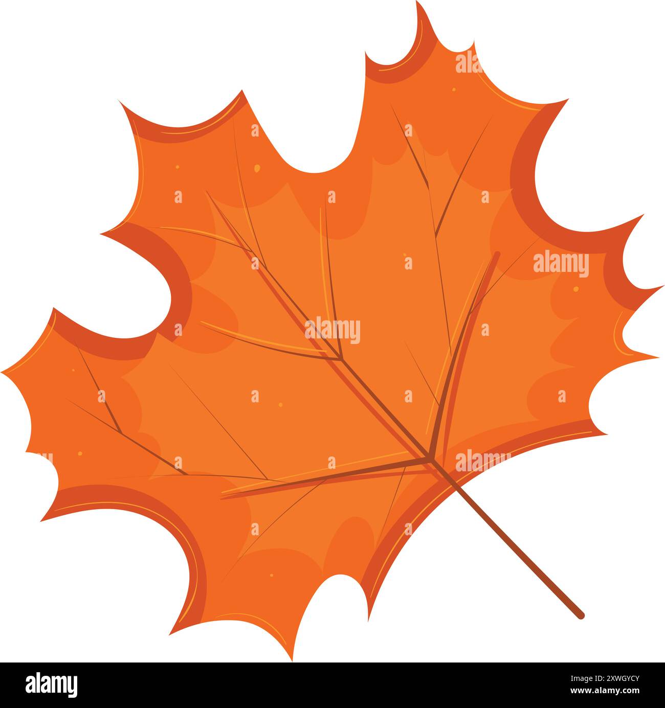 Orange autumn leaf with detailed texture Vector Stock Vector Image ...