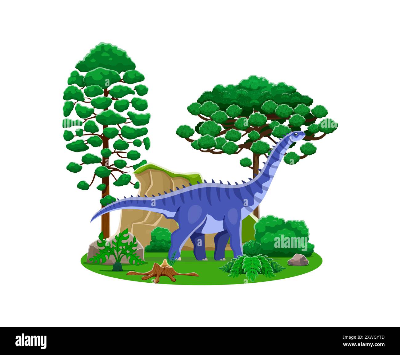 Cartoon dinosaur character or prehistoric lizard Hypselosaurus in ...