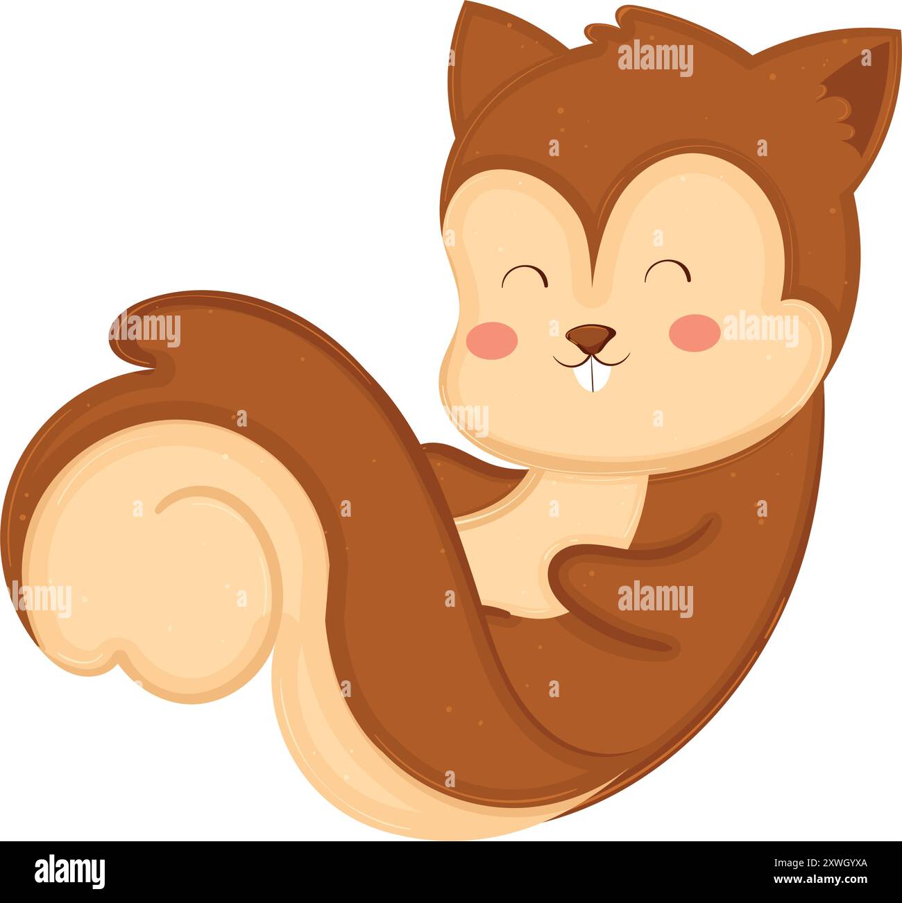 Cute smiling squirrel lying down in relaxed pose Vector Stock Vector ...