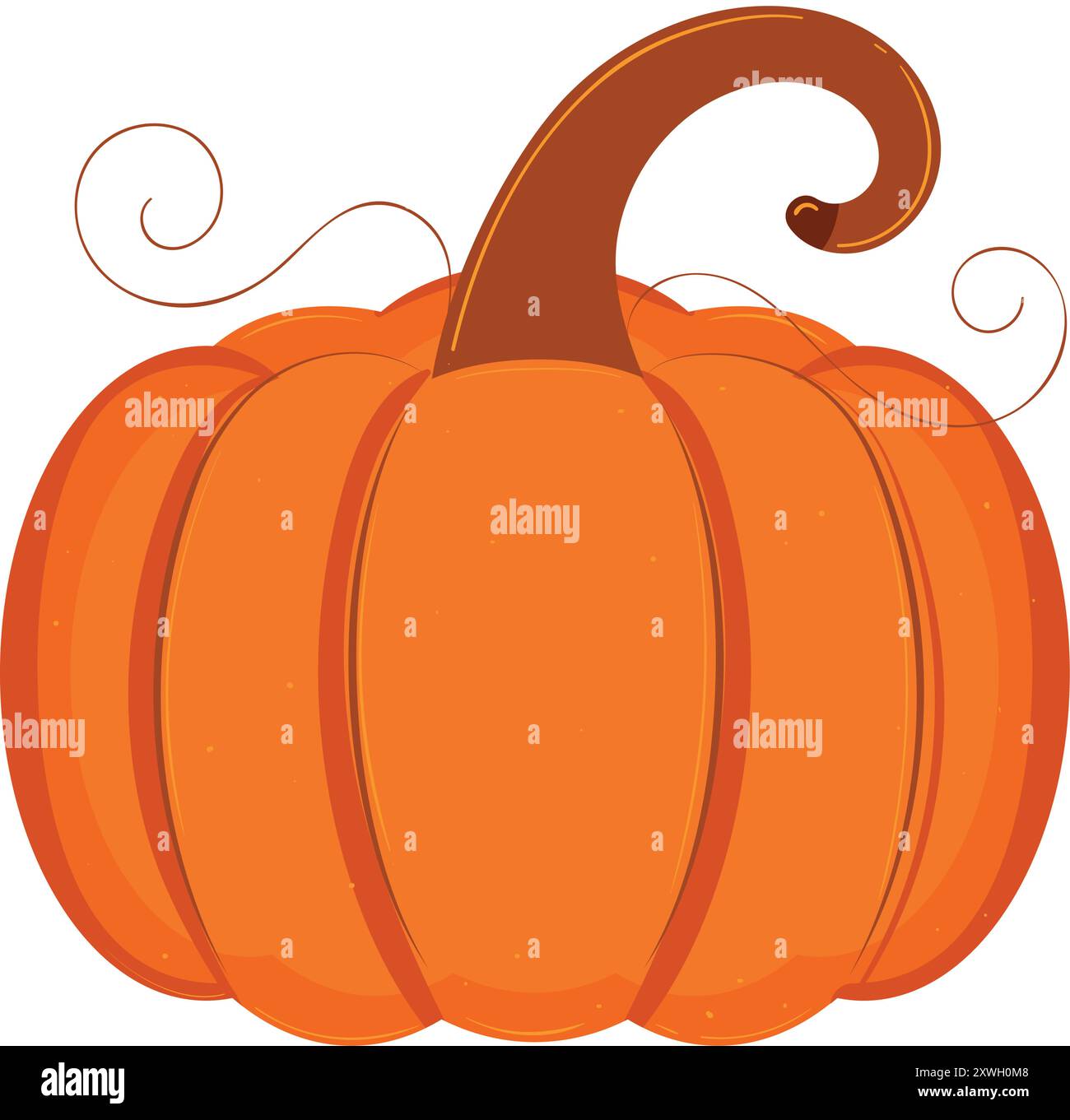 Pumpkin with curly stem and simple design Vector Stock Vector Image ...