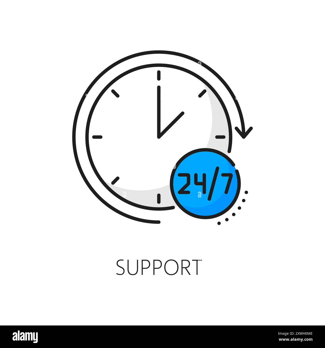 24 7 support color line icon of logistics, delivery, shipping and cargo ...