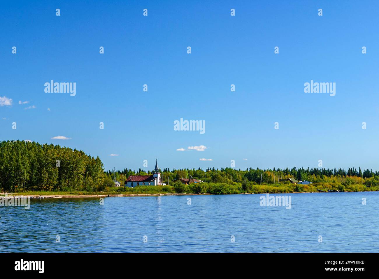 St. Anne’s Roman Catholic Church on the Dene reserve near Hay River ...