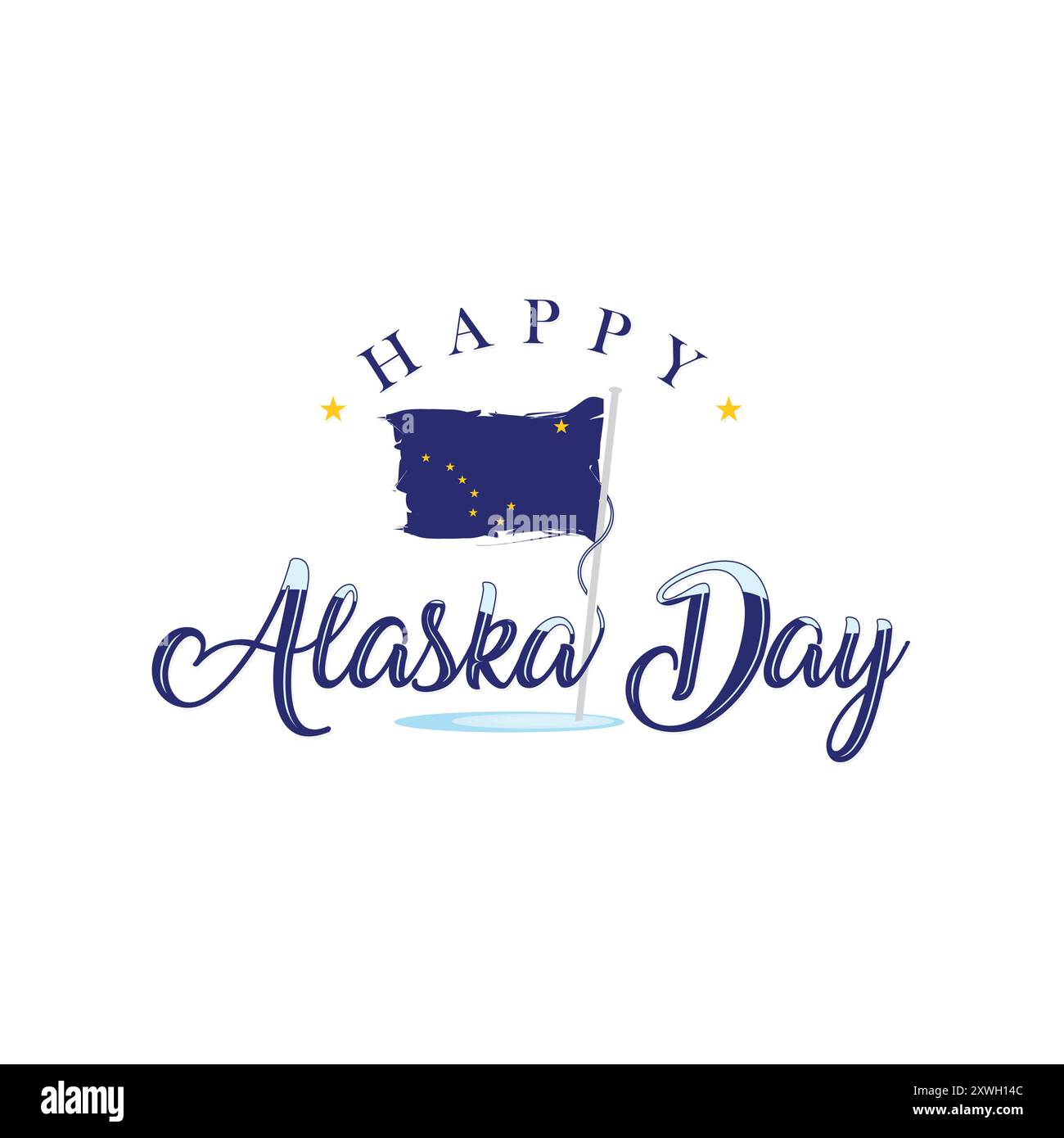 Happy Alaska Day letter design element with Alaska flag color. Vector ...