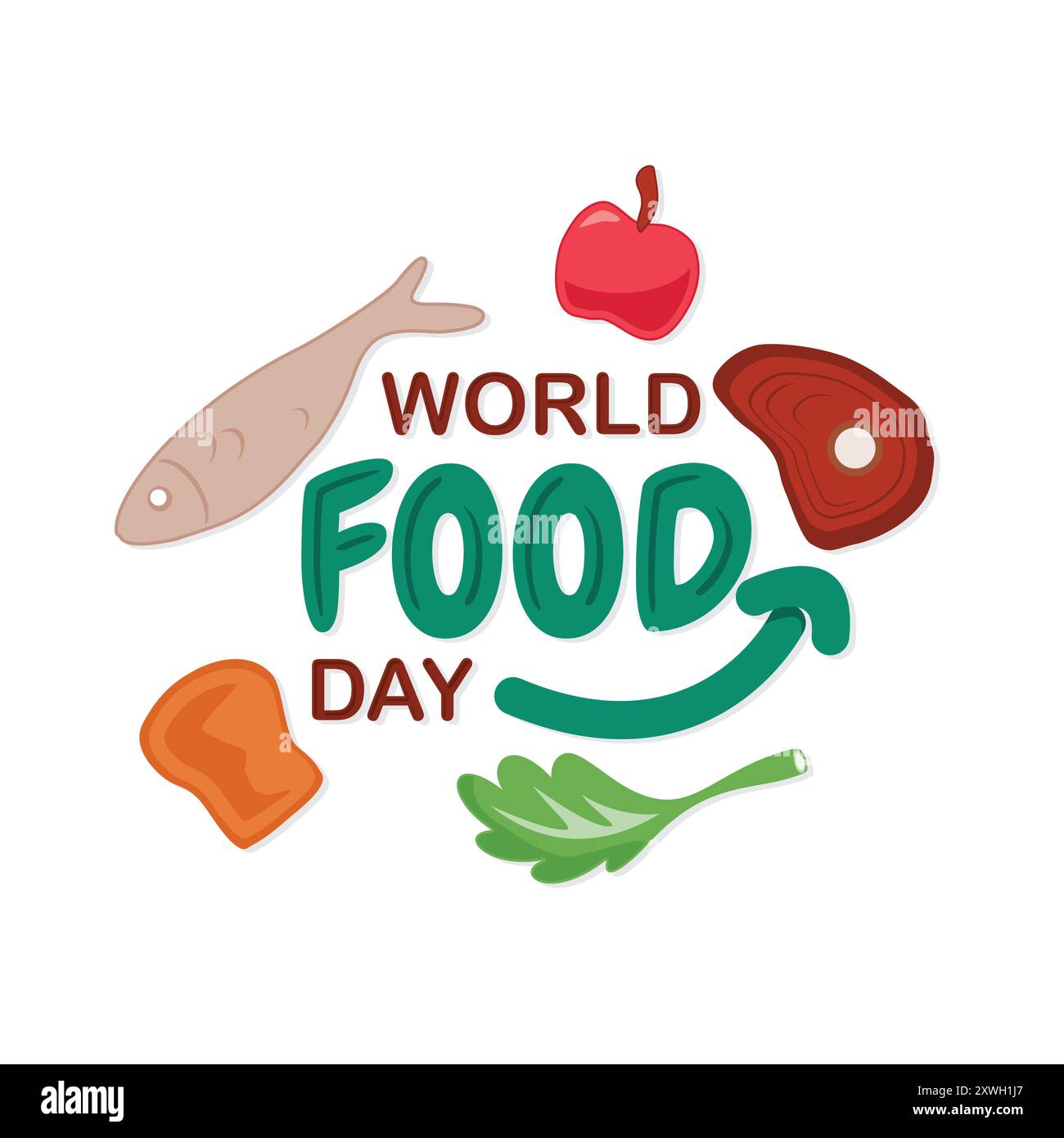 World Food Day letter text typography template design background ...