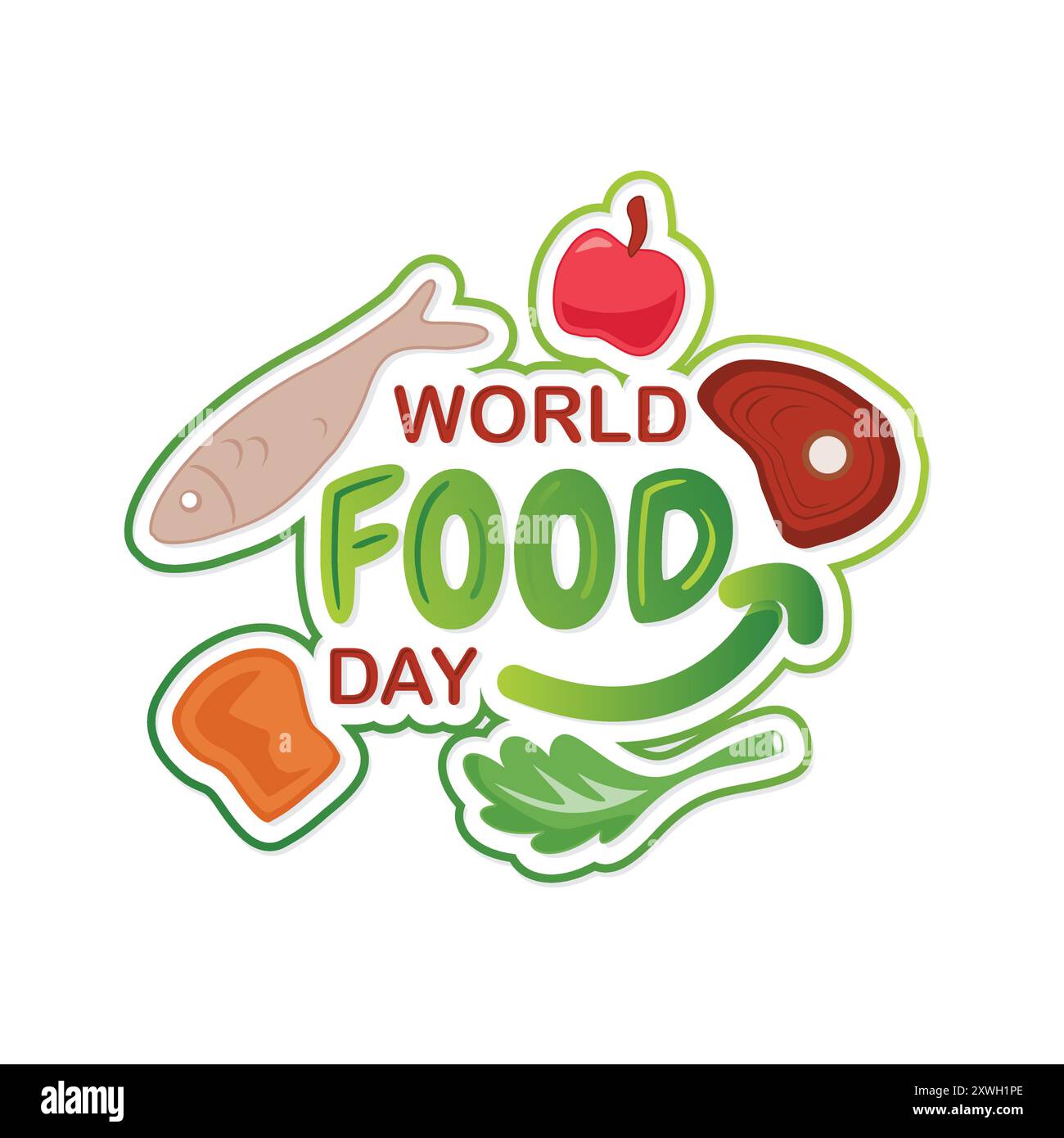 World Food Day letter text typography template design background ...
