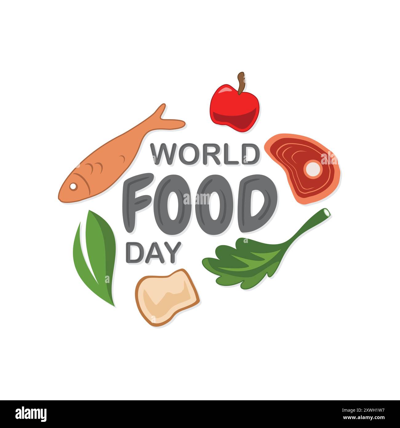 World Food Day letter text typography template design background ...