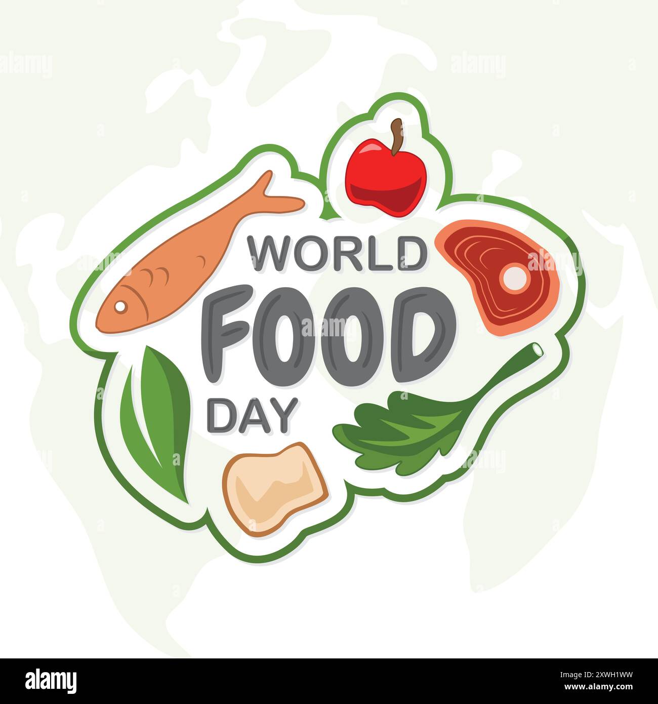 World Food Day letter text typography template design background ...