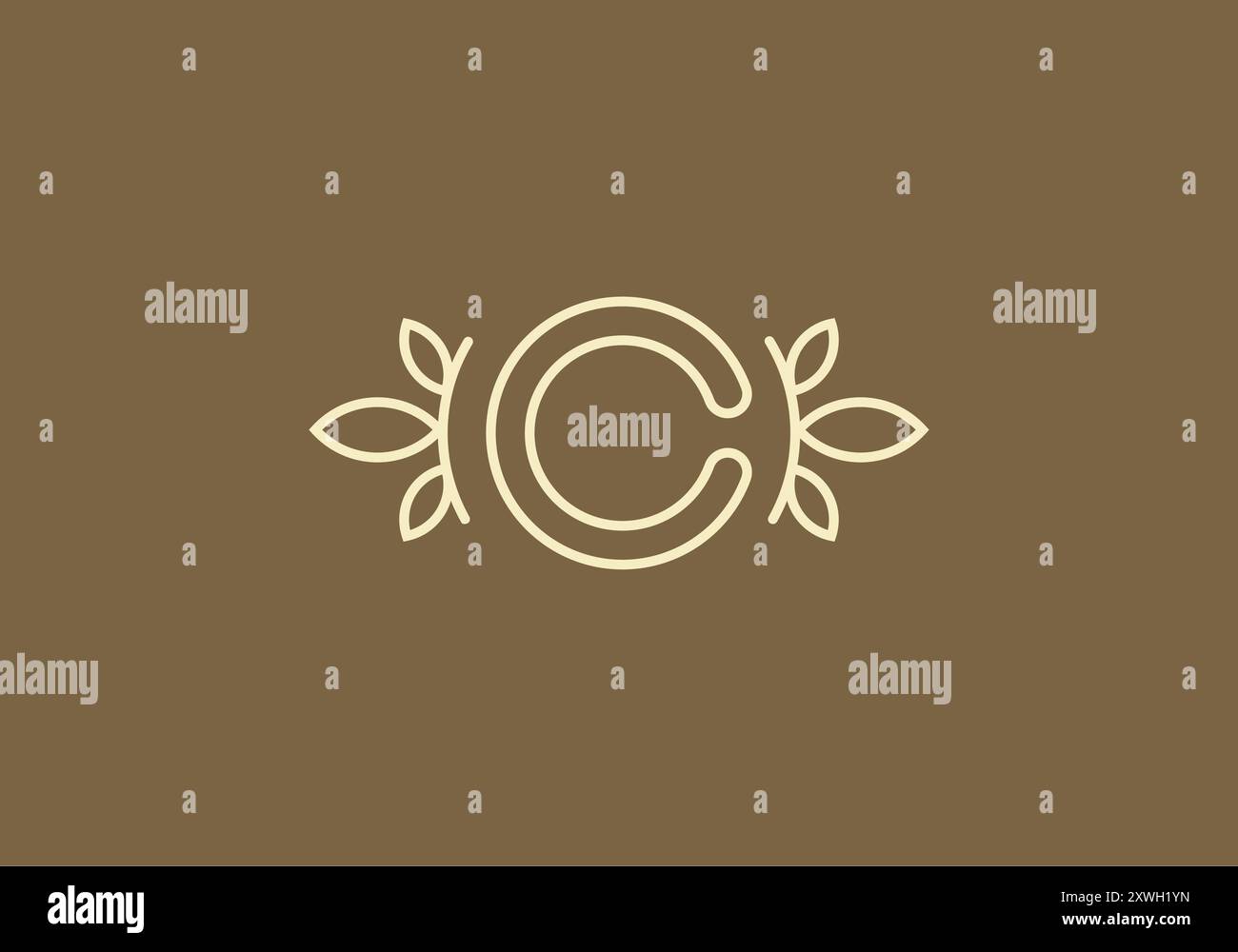 Letter c botanical logo hi-res stock photography and images - Alamy