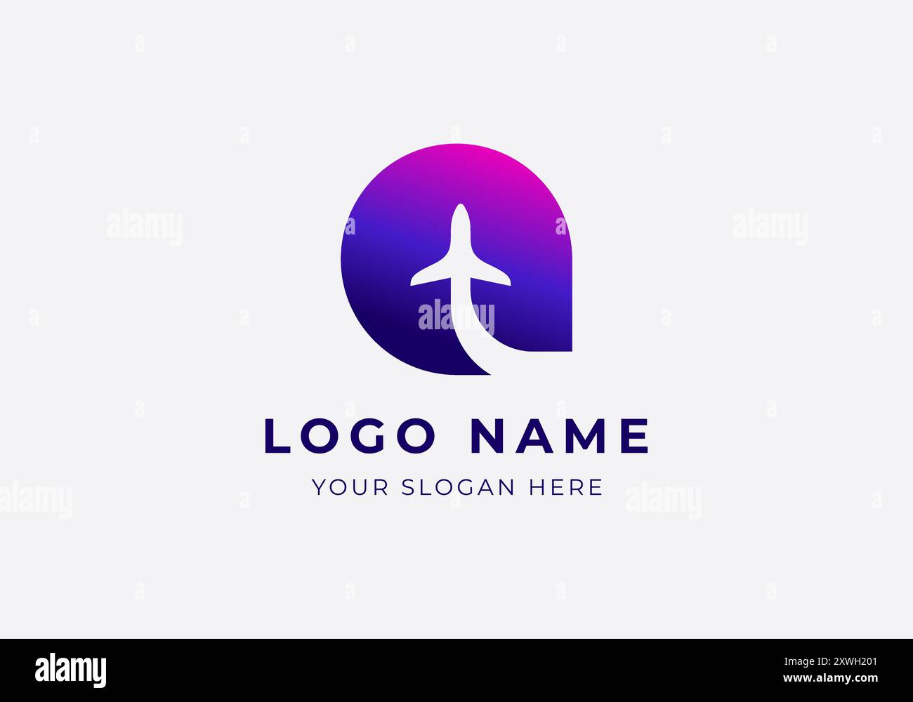 Logo Letter A and Airplane, Logo Combination Initial A and Plane ...
