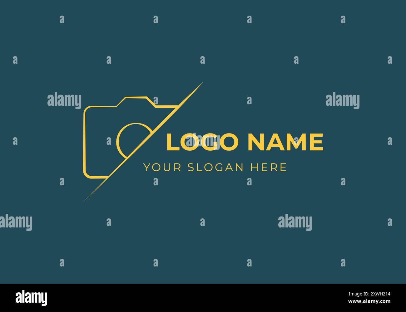 logo camera Slash. Handrawn logo design. Editable color Stock Vector ...