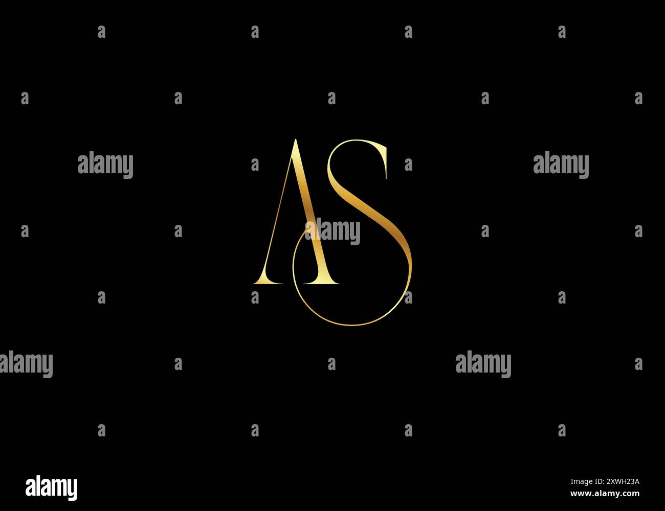 Logo Letter A S with Elegant Gold Color, monogram serif logo design ...