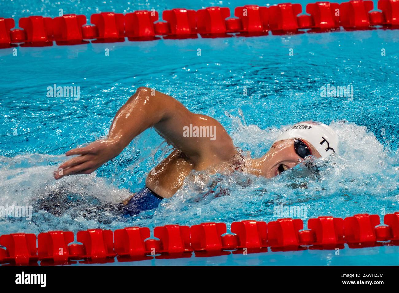 Katie Ledecky (USA) competing in the Women's 800 metre freestyle heat ...