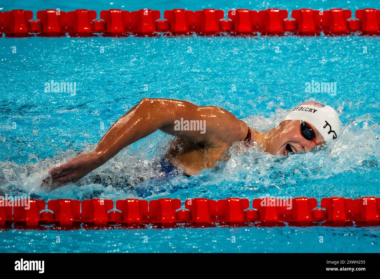 Katie Ledecky (USA) competing in the Women's 800 metre freestyle heat ...